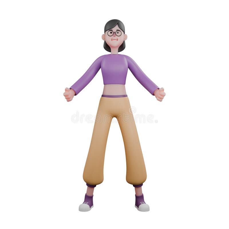 Dancer Stands with Both Legs Open Stock Photo - Illustration of cartoon ...