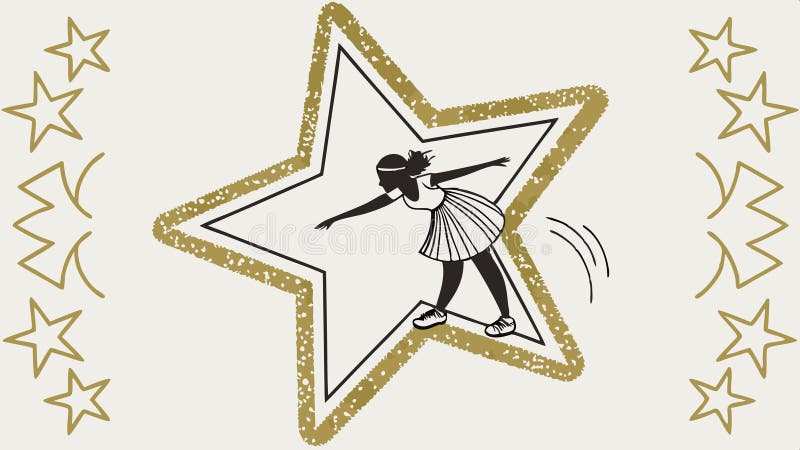 Dancer in Star Frame, Celebrate Performance Art Talent Vector Design ...