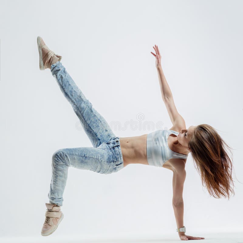 The dancer in studio stock photo. Image of fitness, clothing - 74865656