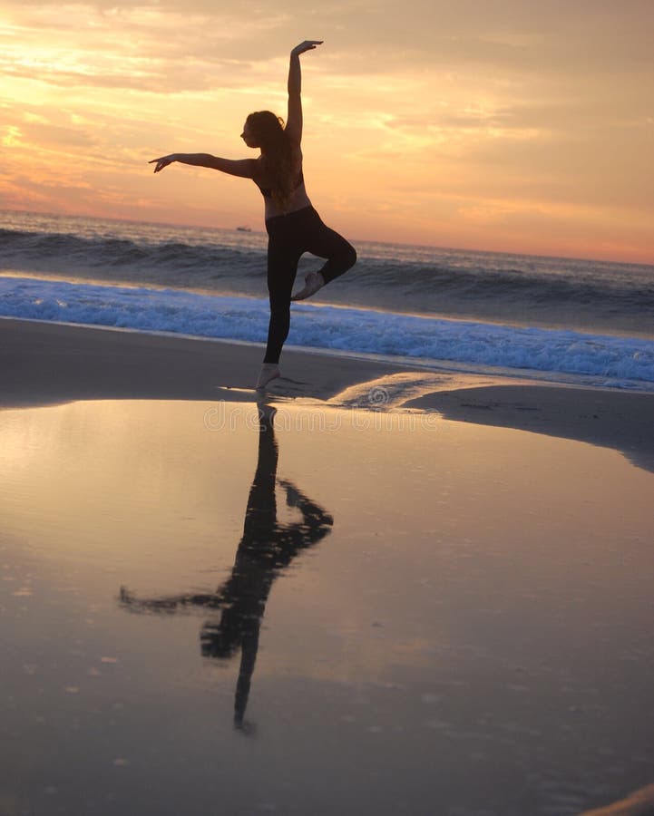 Dancer stock photo. Image of waves, toes, sunrise, dancer - 76287580