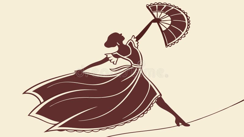 Dancer with Umbrella Illustration Artistic Movement Performance ...