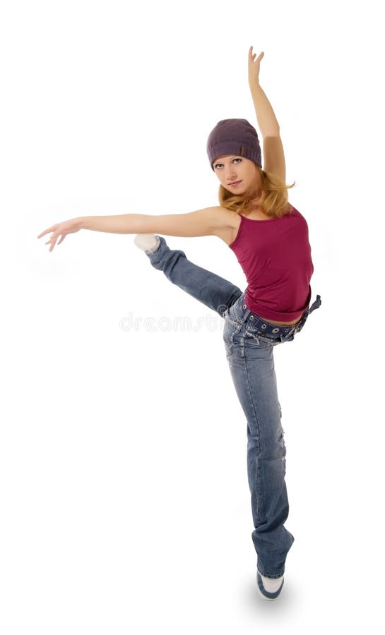 The Dancer on a White Background Stock Image - Image of adolescence ...