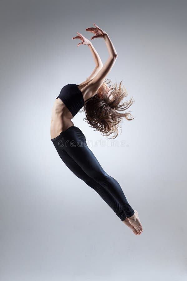 Studio Shot of Graceful Female Acrobat Posing Stock Photo - Image of ...