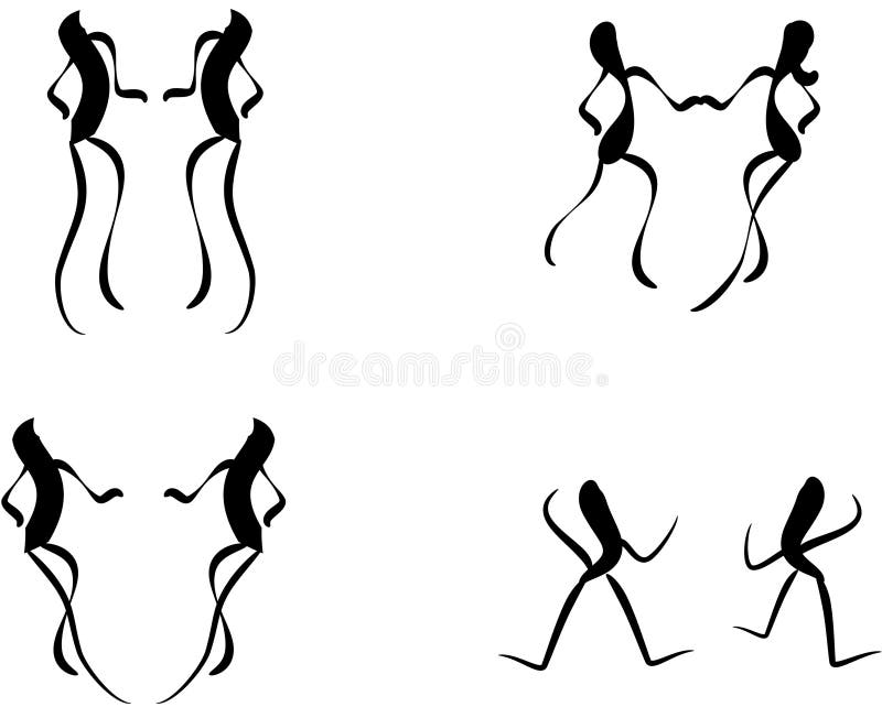 Female figures in movement stock vector. Illustration of feature - 8557458