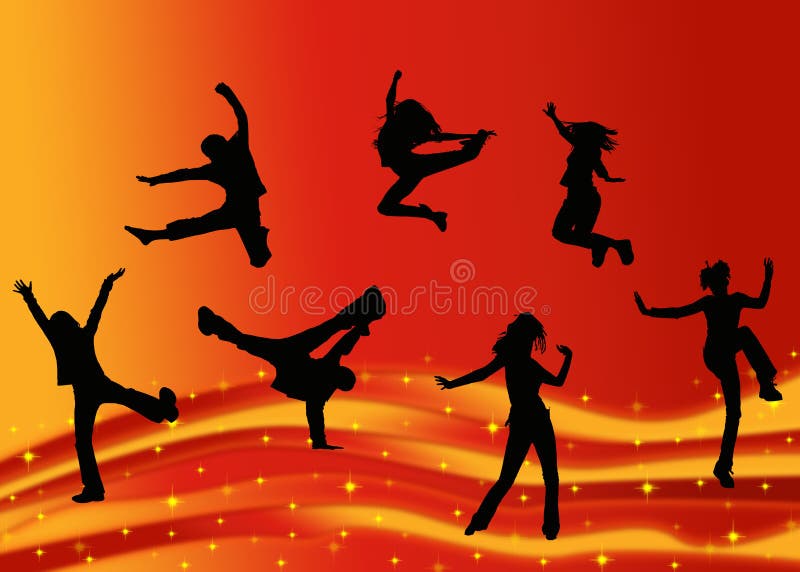 Dancers background stock illustration. Illustration of silhouette ...