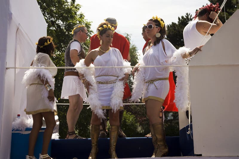 Dancers on a Float at the 2011 Geneva Lake Parade Editorial Image ...