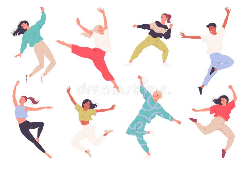 Dancers. Group of Young Happy Dancing People. Stock Illustration ...