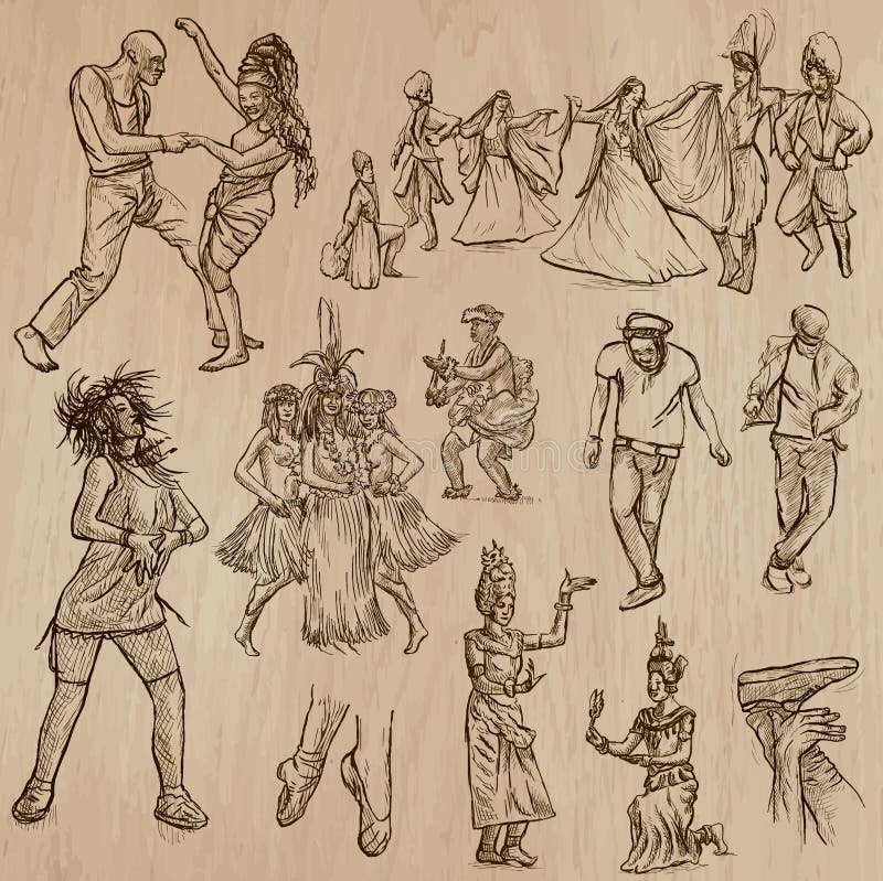 Dancers No. 4 - Hand Drawn Collection, Vector Stock Vector ...