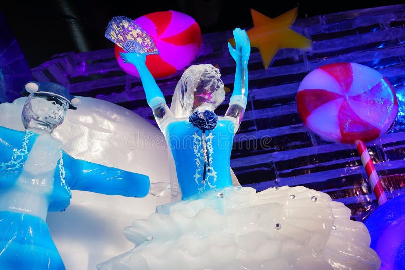 Dancers made by ice stock image. Image of color, blue - 48365375