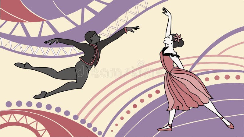 Dancers in Motion, Artistic Movement and Performance Art. Vector Design ...