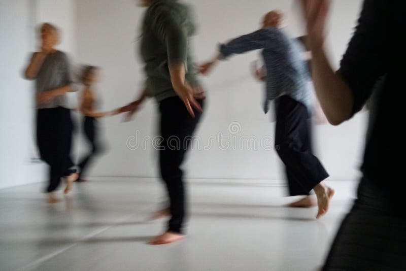 Dancers Movement Contact Improvisation Performance Stock Image - Image ...
