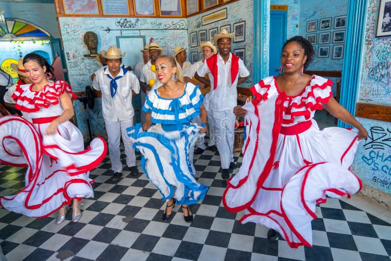 Dancers And Musicians Perform Cuban Folk Dance Editorial Photography