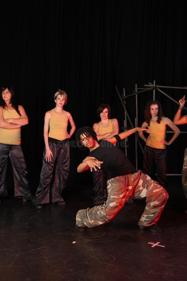 Dancers on stage stock photo. Image of brunette, dance - 12065538