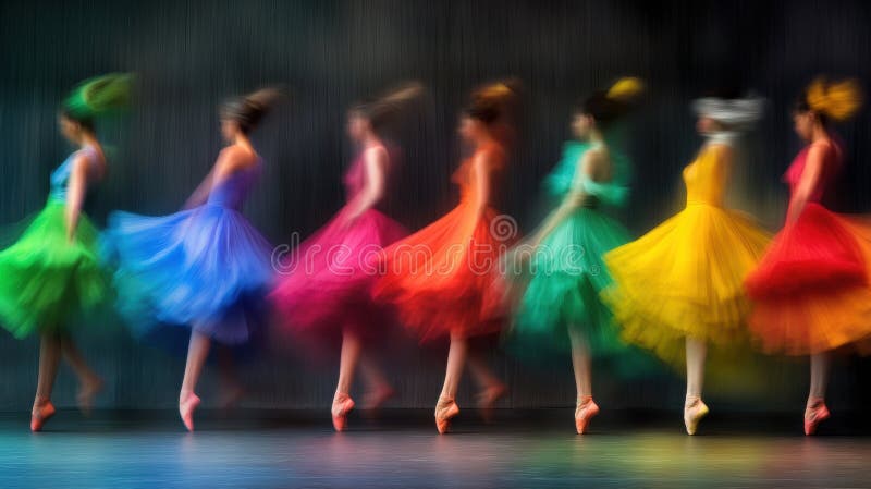 Dancers in Vibrant Dresses Create a Mesmerizing Blur of Motion on Stage ...