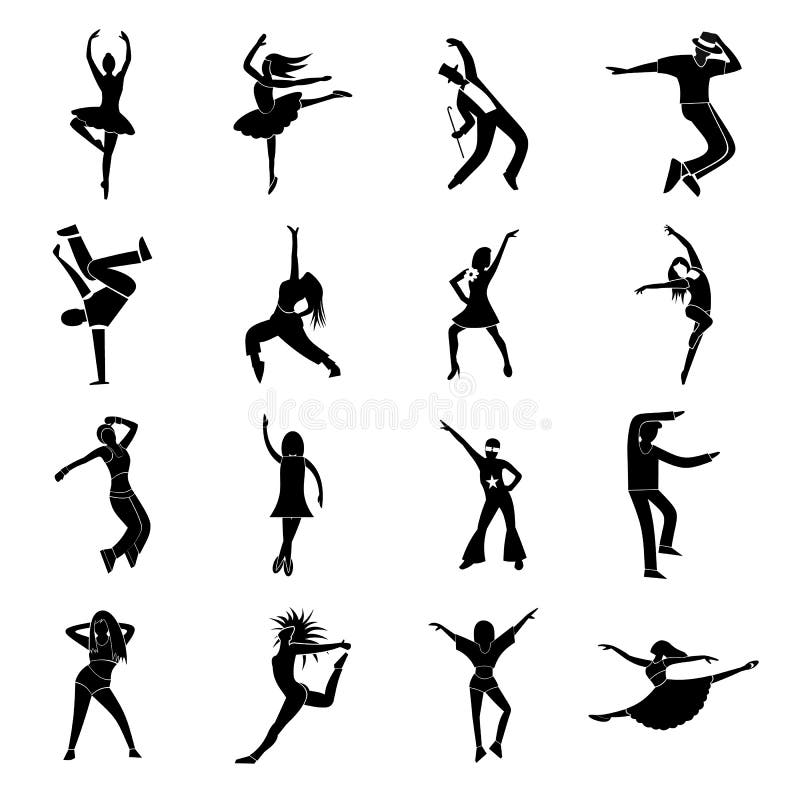 Dances simple icons set stock vector. Illustration of design - 79866613