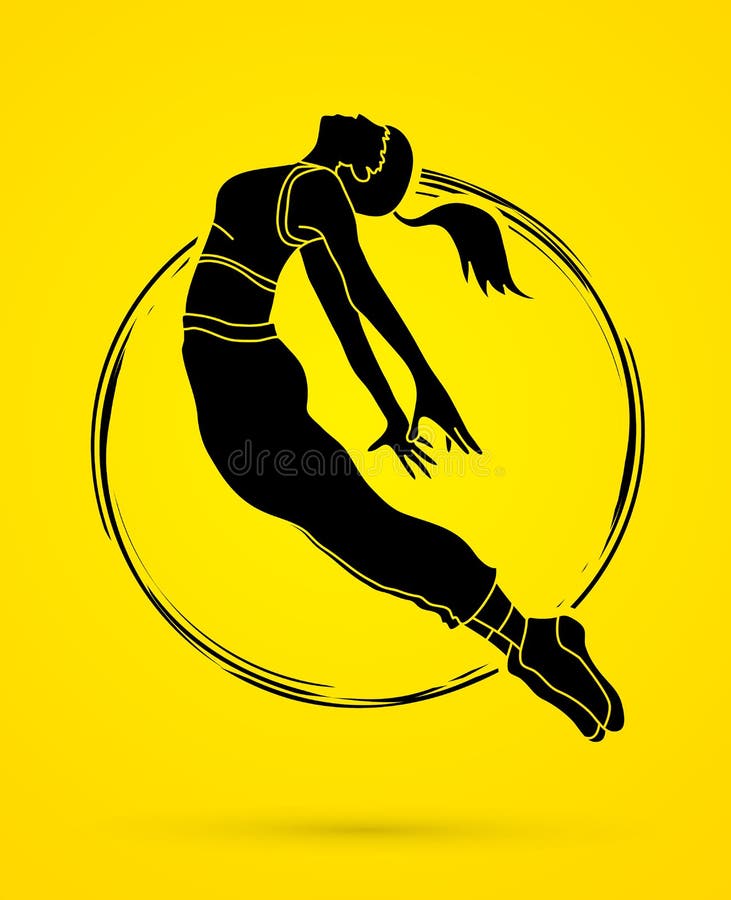 Dancing Action, Dancer Training Graphic Vector. Stock Vector ...