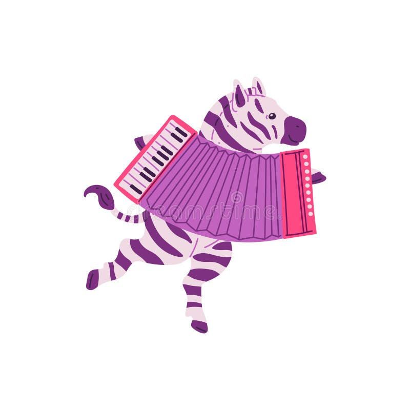 Dancing Animals. Vector Illustration of a Dancing Zebra with an ...