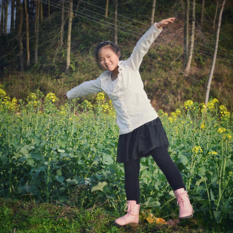 Dancing asian rural child stock photo. Image of pretty - 77499210