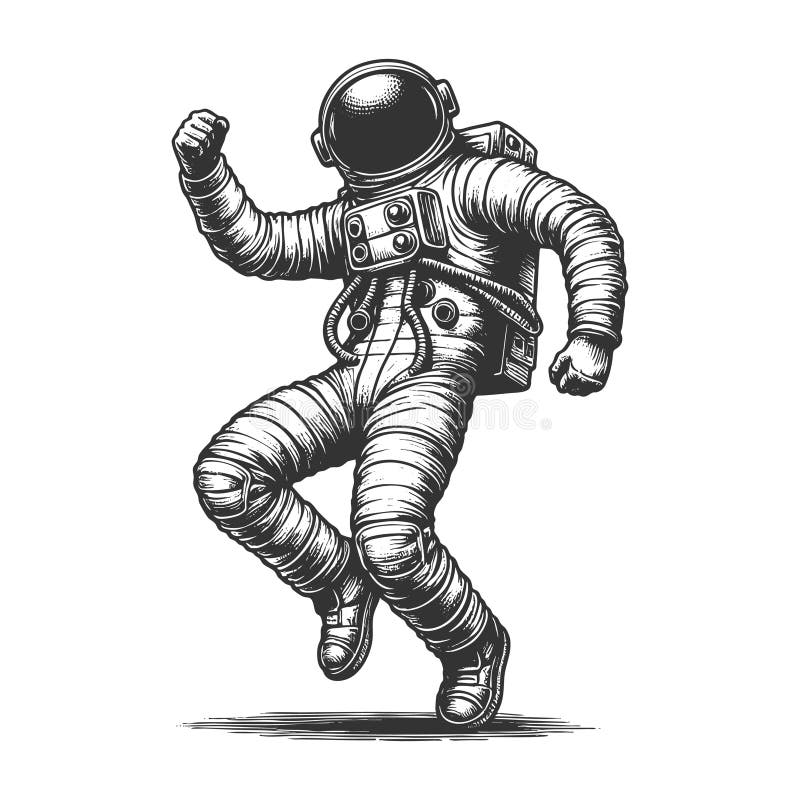Dancing Astronaut in Space Vector Illustration Stock Vector ...