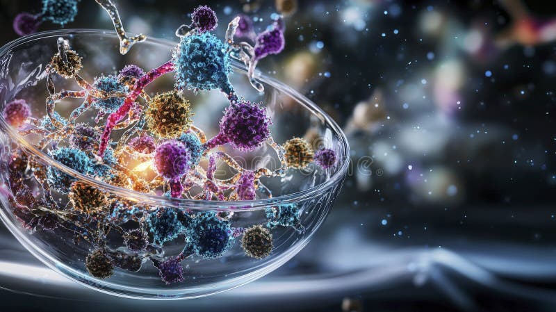 Dancing Bacteria in a Petri Dish Microbial Study Laboratory Setting ...