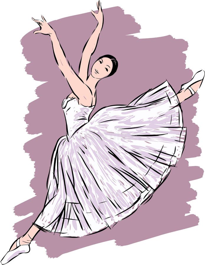 Graceful Dancer Moving in a Charming Way Stock Illustration ...