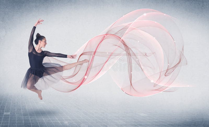Dancing Ballet Performance Artist with Abstract Swirl Stock Image ...