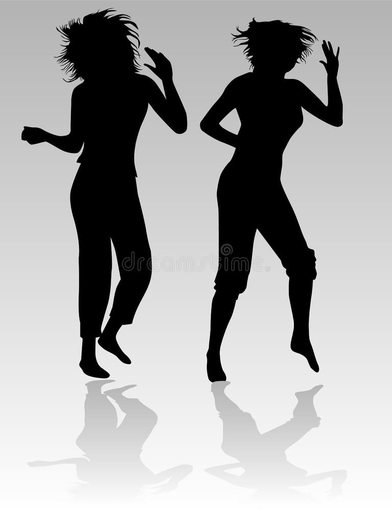 Young Girl Dancing Outline Stock Illustrations – 2,504 Young Girl ...