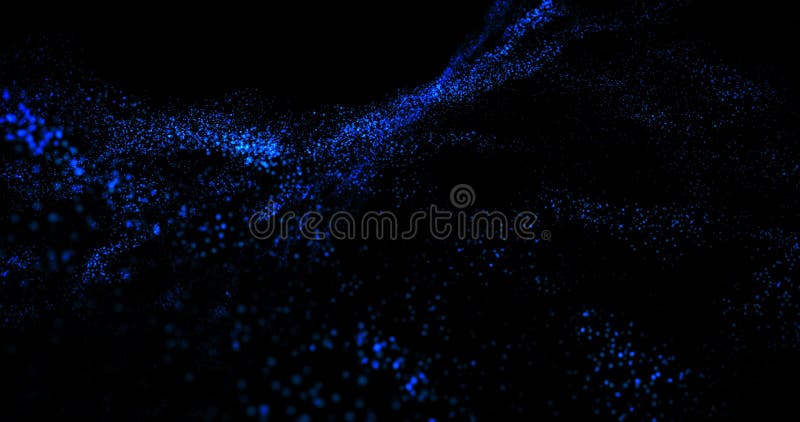Dancing Blue Particles on Black Background 4k Rendered Loop Video ...