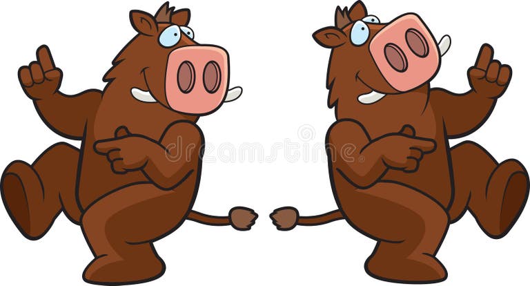 Dancing Boar stock vector. Illustration of vector, happy - 6227143