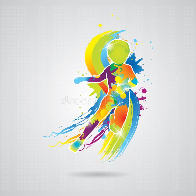 Dancing Boy with Colorful Splash. Vector Illustration Decorative Design ...