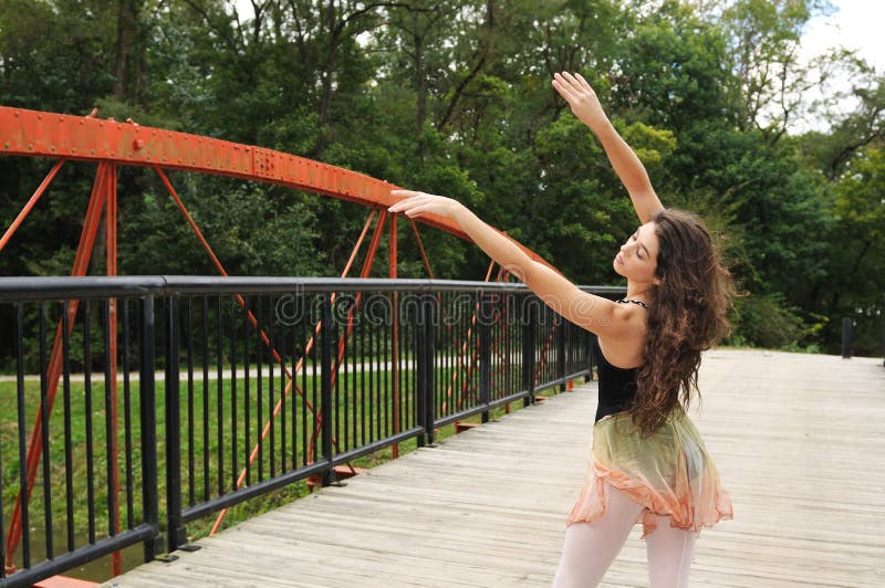 Dancing on the bridge stock photo. Image of female, dancer - 11185212