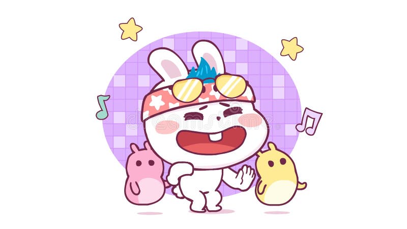 Dancing Bunny Animation - White Background Stock Video - Video of ...