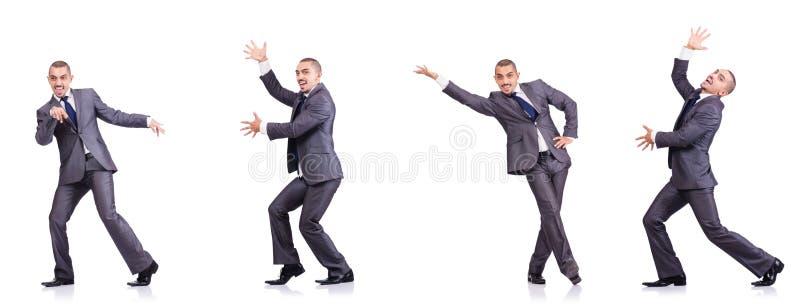 Dancing Businessman Isolated on White Stock Image - Image of manager ...