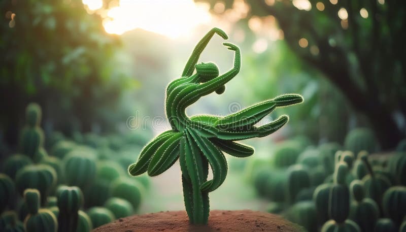 Dancing Cactus Figure. Fantasy Concept Stock Illustration ...