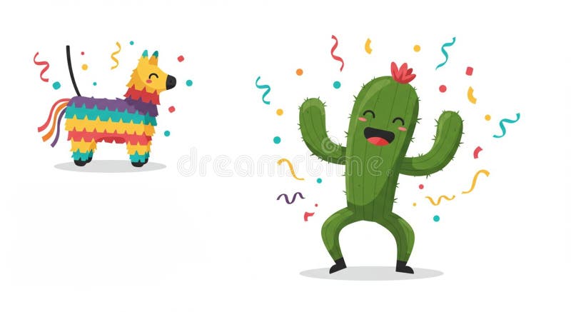 Dancing Cactus Illustration Stock Illustration - Illustration of ...