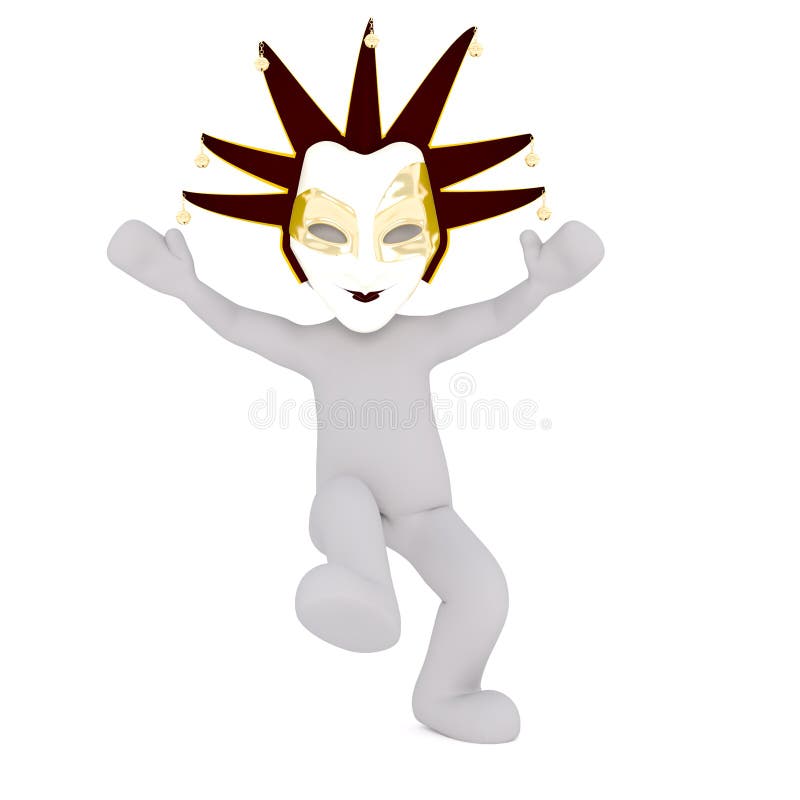 Dancing Cartoon Figure Wearing Jester Costume Stock Illustration ...