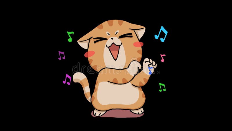 Dancing Cat Animation - Transparent Background Stock Footage - Video of ...