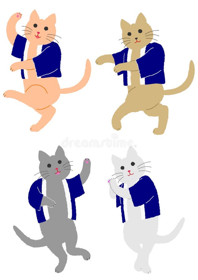 Dancing Cats. Foxtrot Or Tango Cat Dancers Vector Illustration, Lets ...