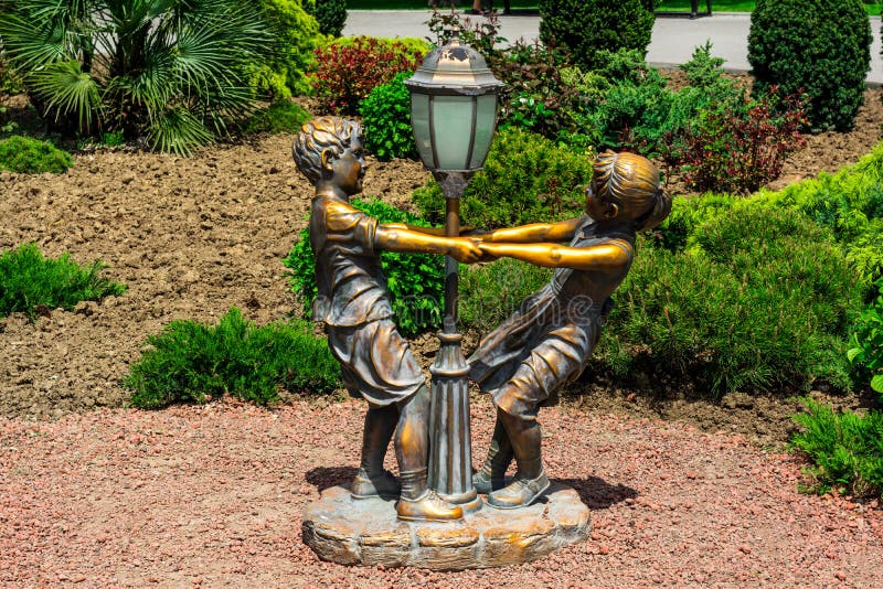 Dancing Children. Bronze Sculpture Stock Image - Image of boulevard ...