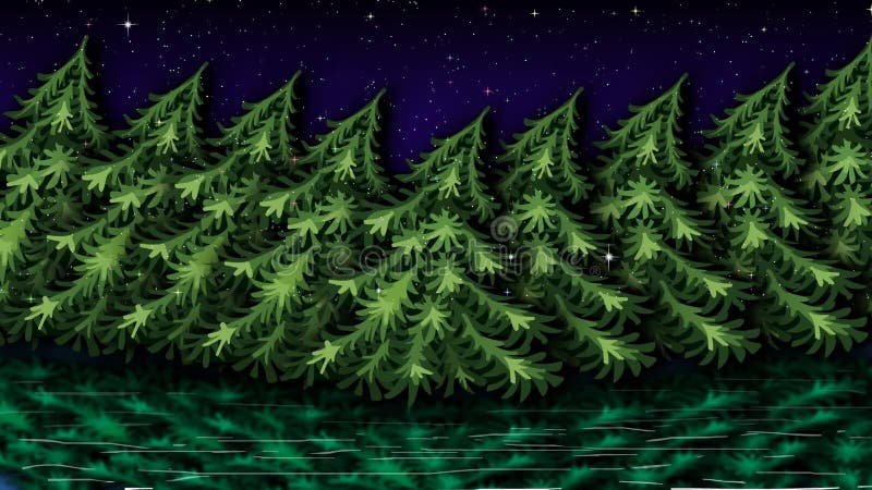 Dancing Christmas Trees. 2D Computer Animation Stock Video - Video of ...