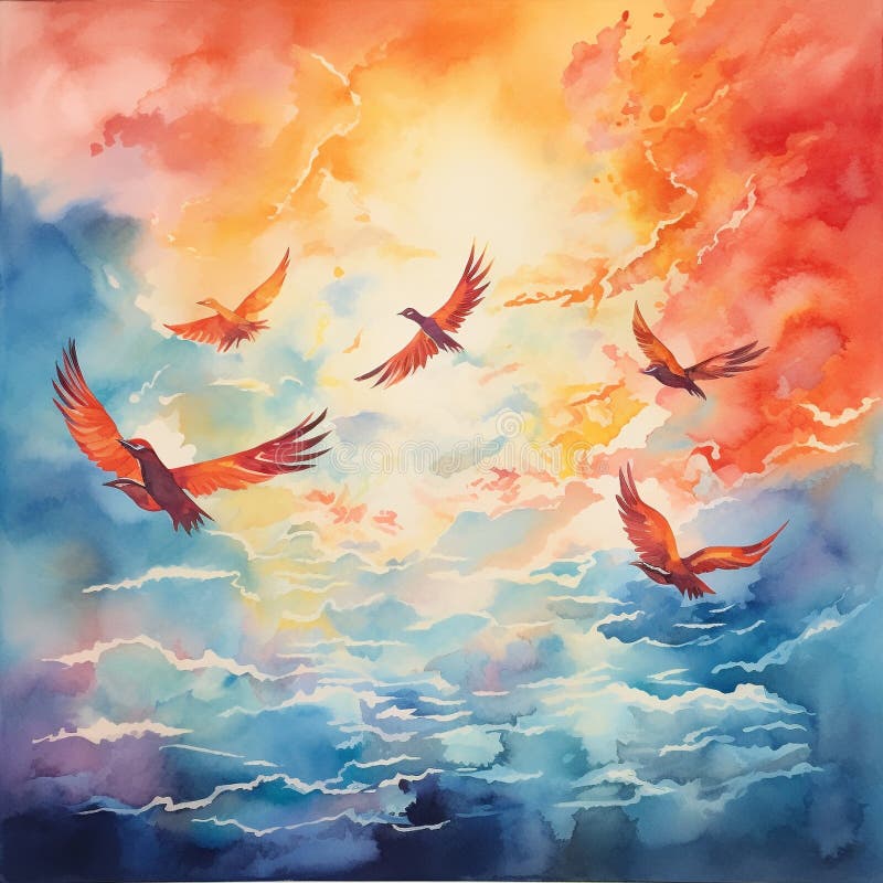 Dancing with the Clouds: Graceful Aerial Acrobatics Against a Dynamic Sky Backdrop Stock ...