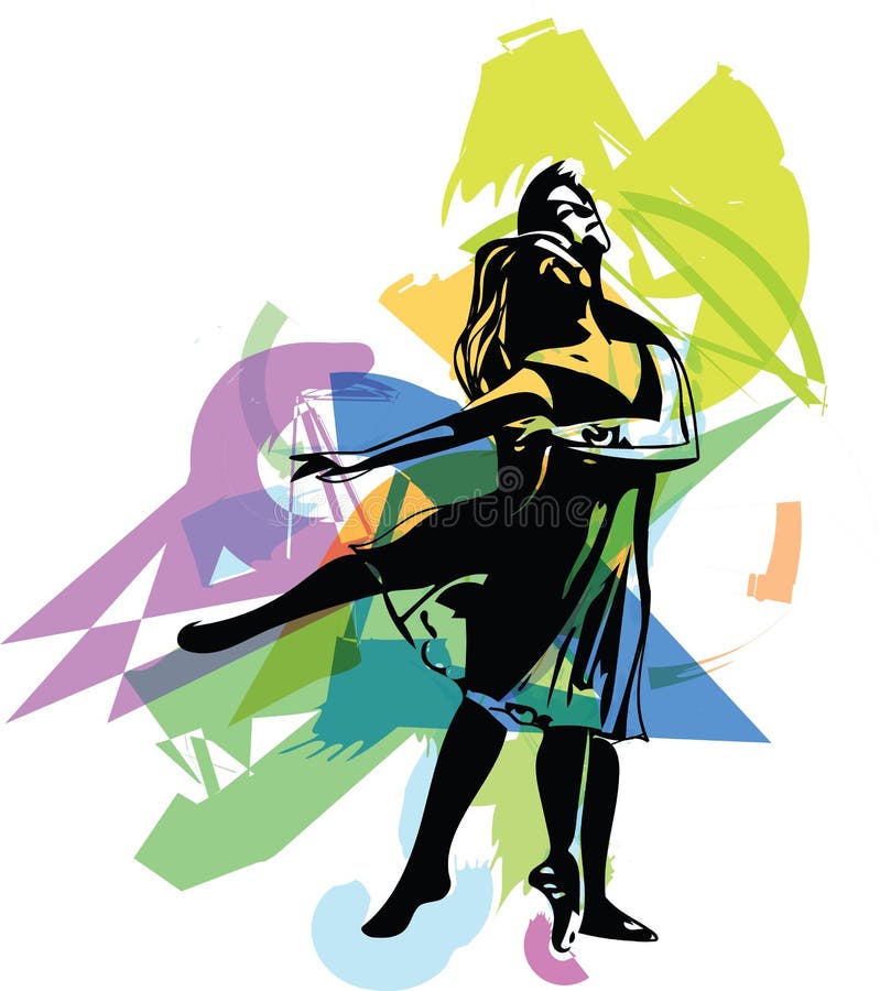 Dancing Couple, Abstract Lines Drawing Stock Vector - Illustration of ...