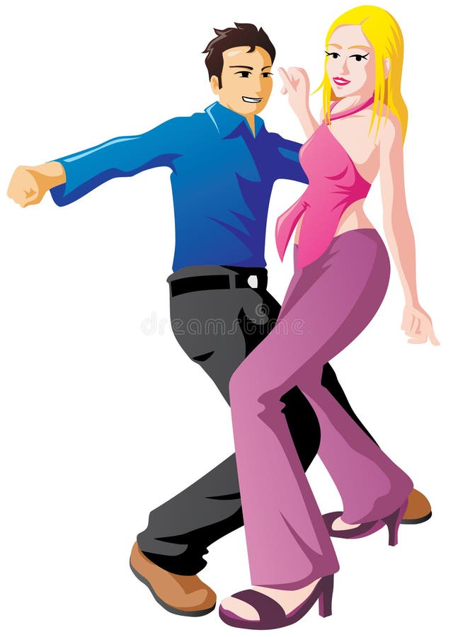 Cartoon dancing couple stock illustration. Illustration of gray - 9104839
