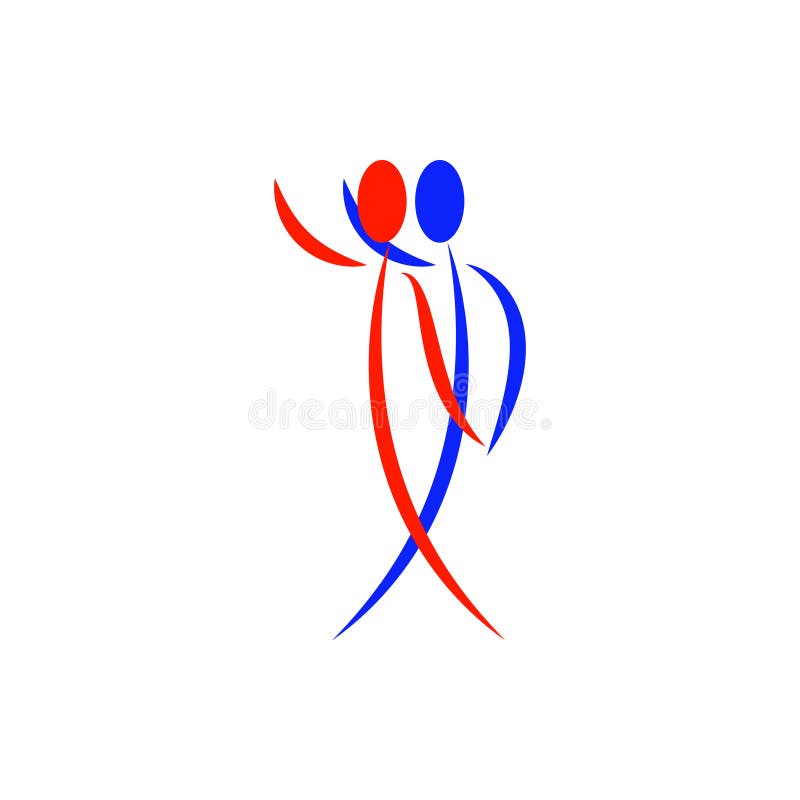 Dancing Couple Logo. Vector Abstract Colorful Silhouettes. Stock Vector ...