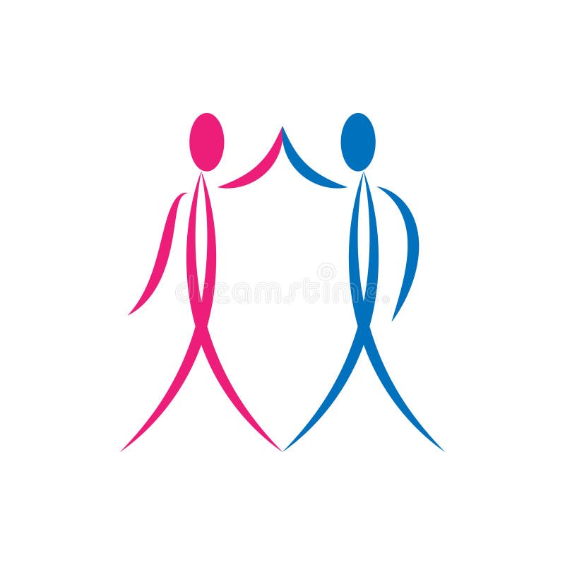Dancing Couple Logo. Vector Abstract Colorful Silhouettes. Stock ...