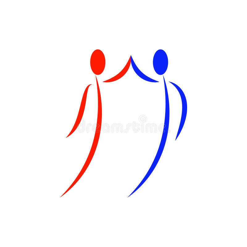Dancing Couple Logo. Vector Abstract Colorful Silhouettes. Stock ...