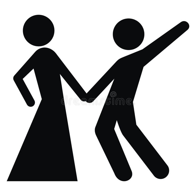 Dancing Couple, Vector Icon for Dancing Party, Black Color Stock Vector ...