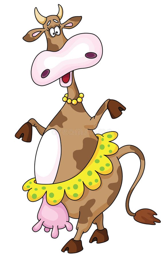Dancing cow stock vector. Illustration of cartoon, udder - 14648538