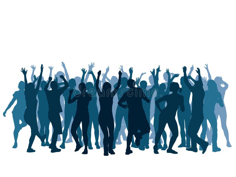 Dancing crowd stock vector. Illustration of excited, design - 13335534