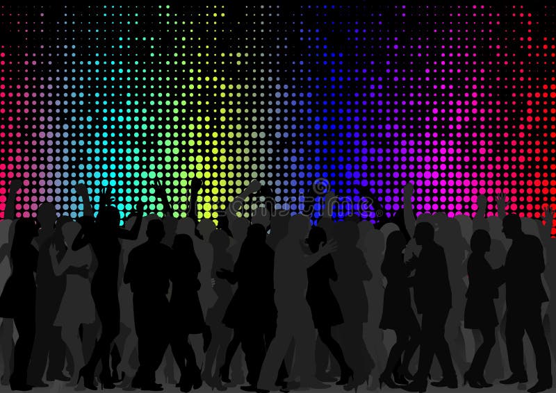 Dancing crowd stock vector. Illustration of figures - 168167450